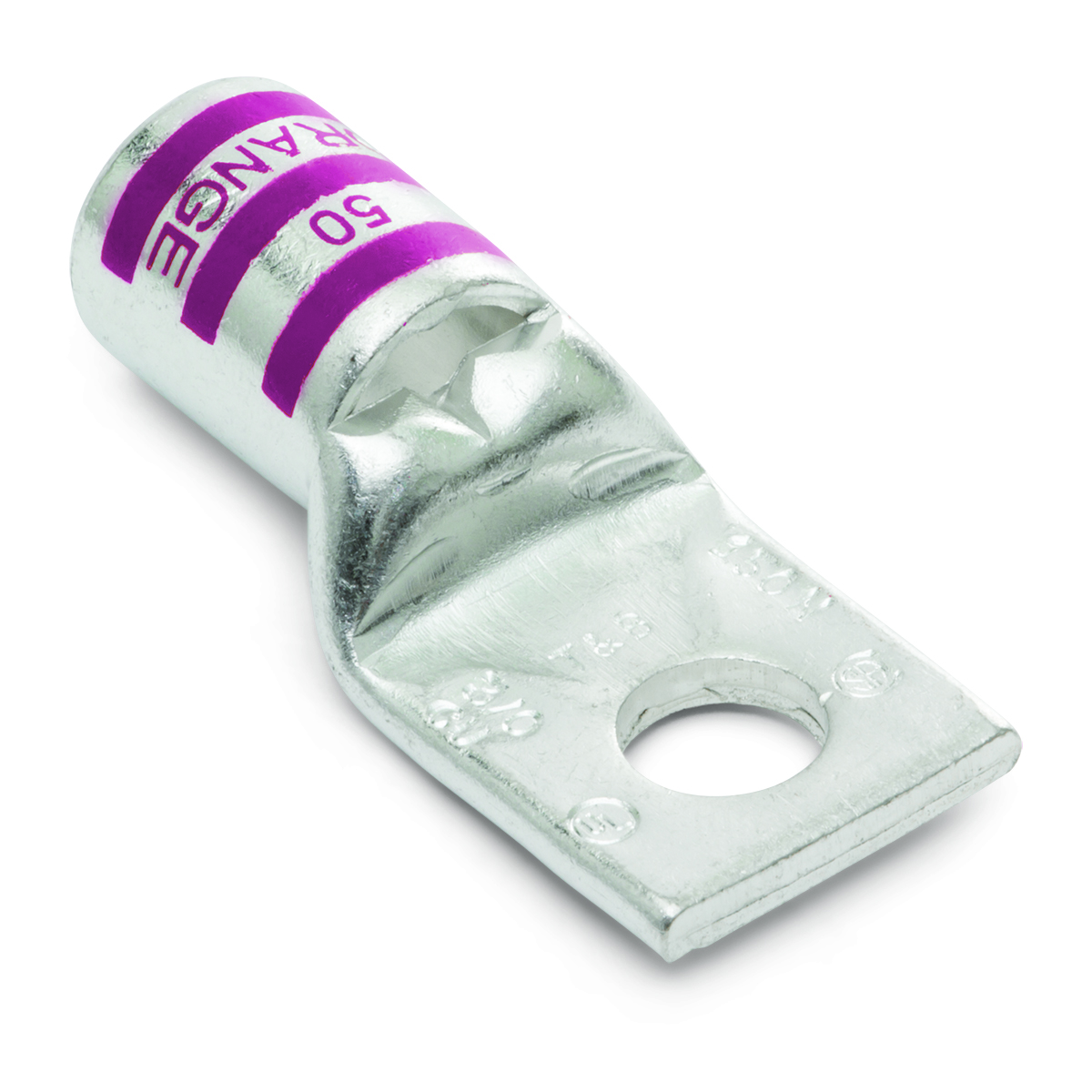 1/0 AWG, 1/2" Stud Pink T&B Industrial Single Hole Lug - Kimball Midwest