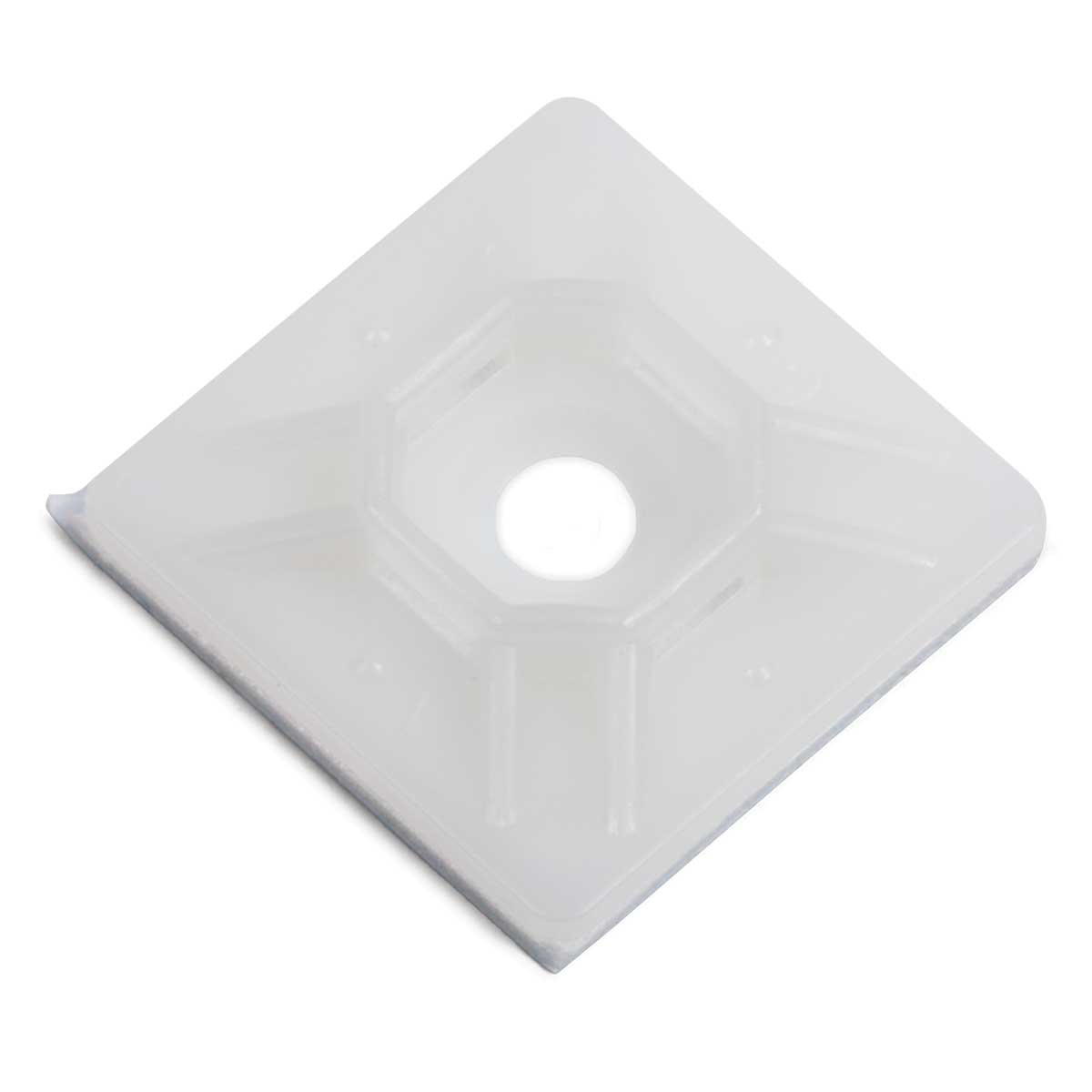 1" x 1" White High Performance Cable Tie Mounting Base - Kimball Midwest