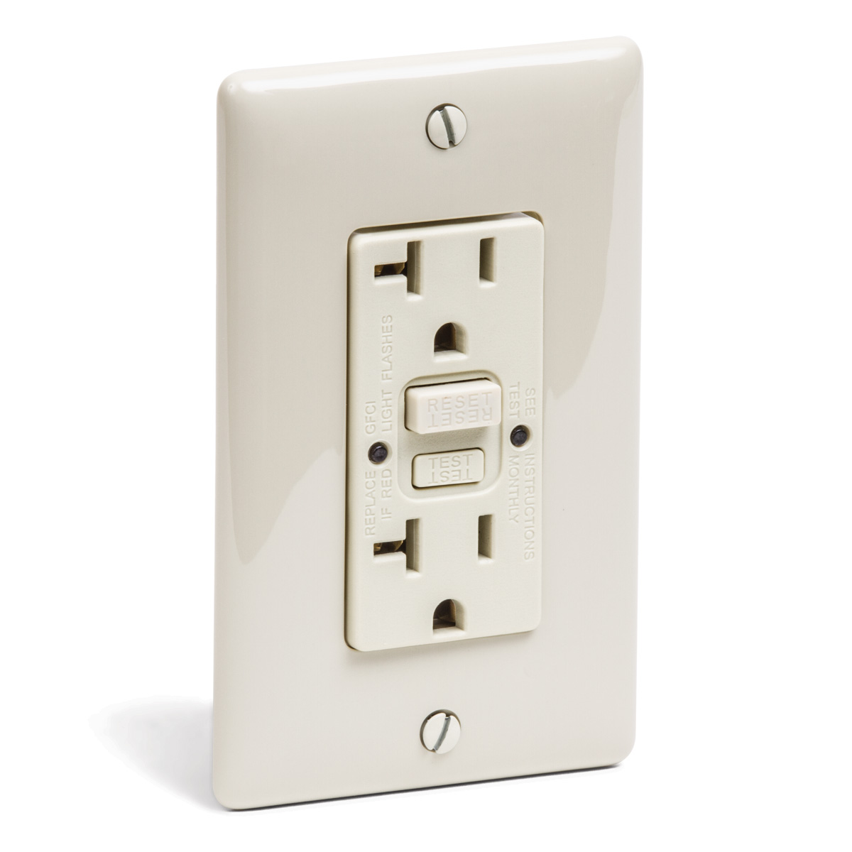 15 Amp Ivory Hubbell 2 Pole 3 Wire Straight Blade GFCI Receptacle ...