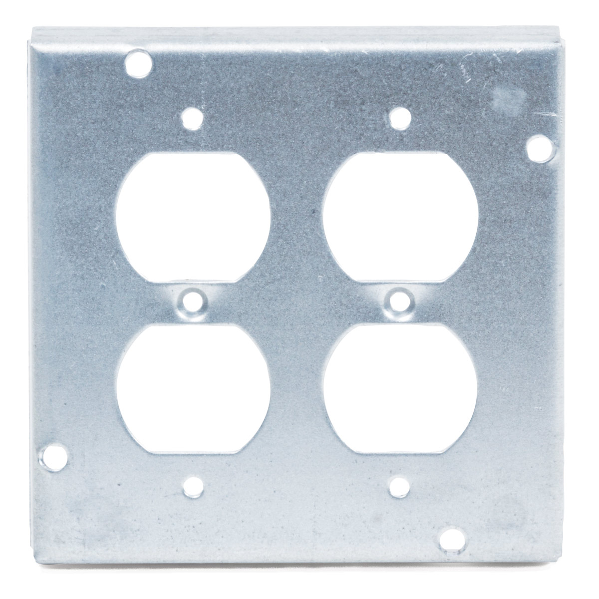 4-11/16" 2 Duplex Flush Receptacle Square Electrical Work Box Surface ...