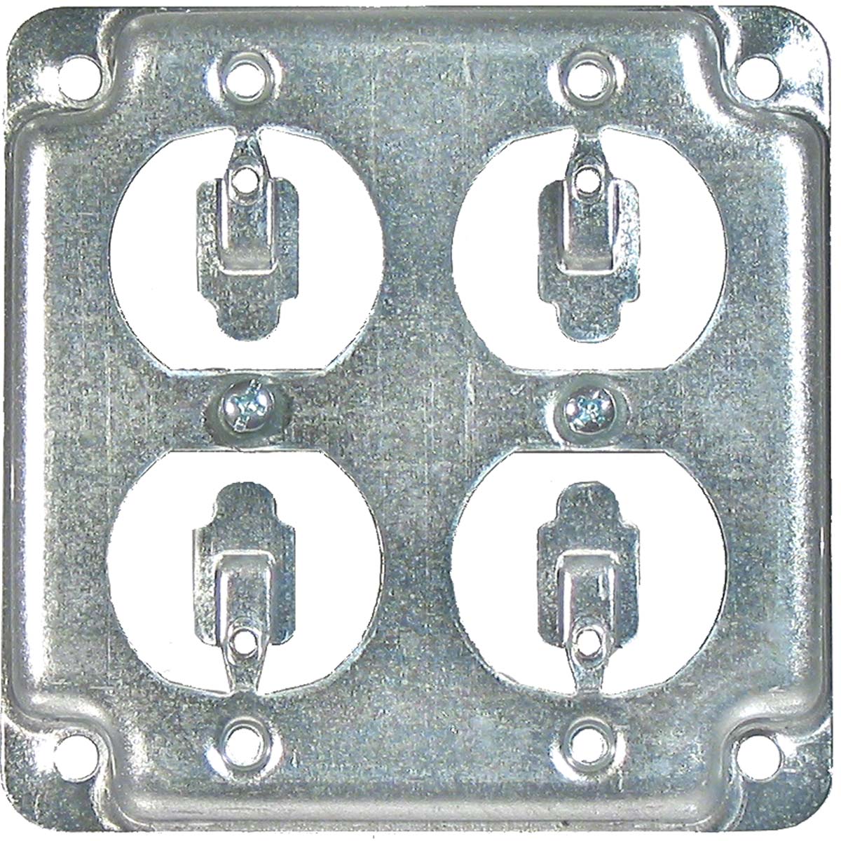4" Square 2 Duplex Flush Receptacle Electrical Cover - Kimball Midwest