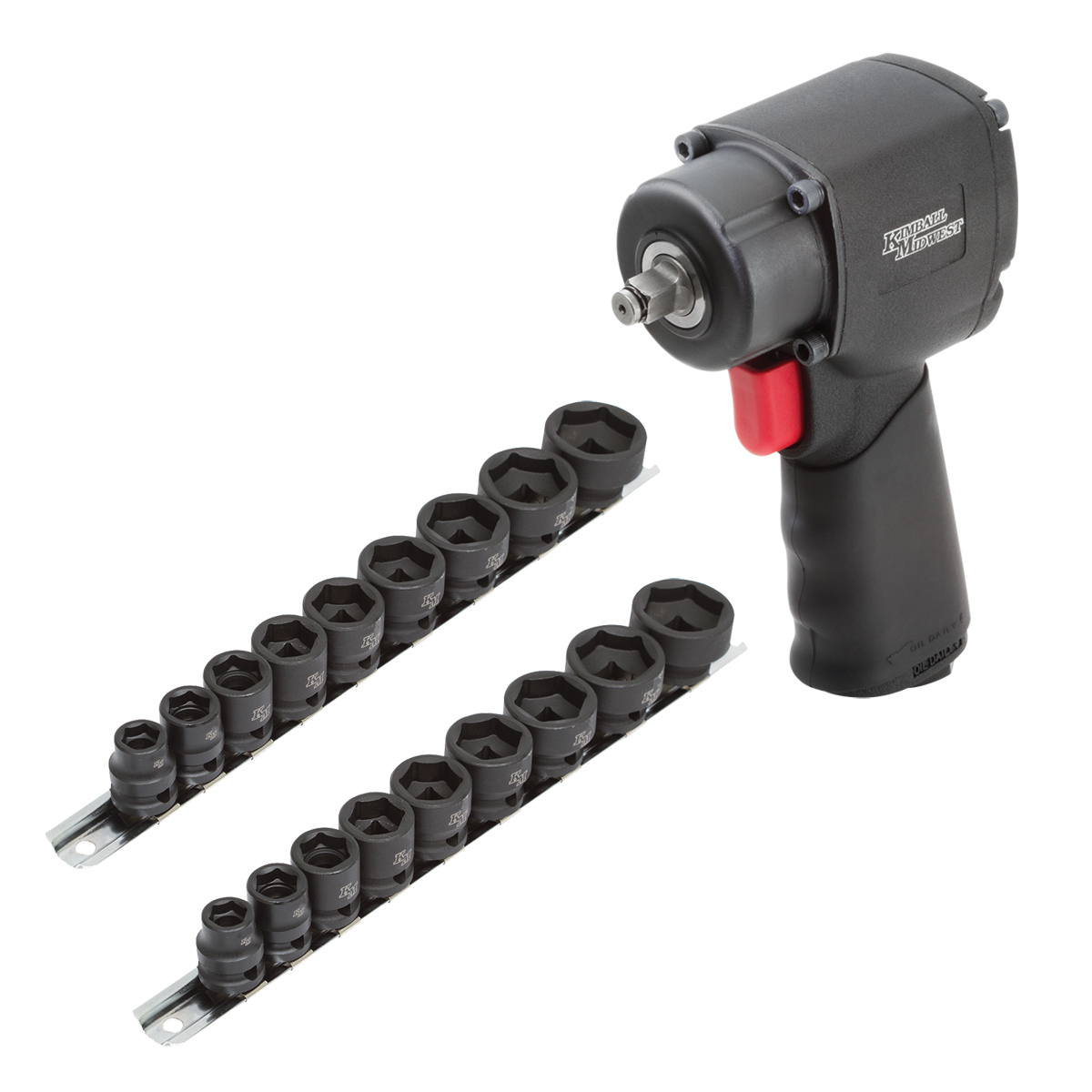 3/8" Mini Pneumatic Impact Gun with Impact Socket Sets Bundle - Kimball ...