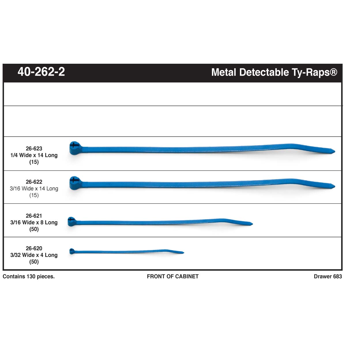 Metal Detectable Ty-Rap® Assortment - Kimball Midwest
