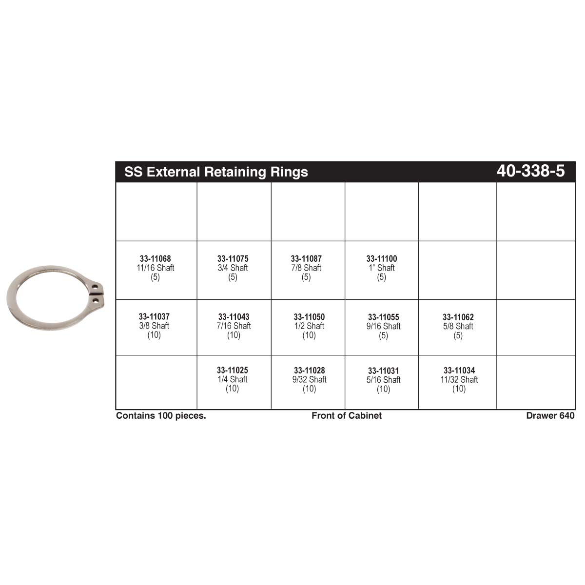 Snap Ring Size Chart