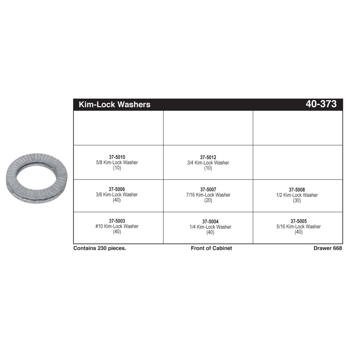 Kim-Lock Vibration Proof Lock Washer Assortment (#10 - 3/4") - Kimball ...