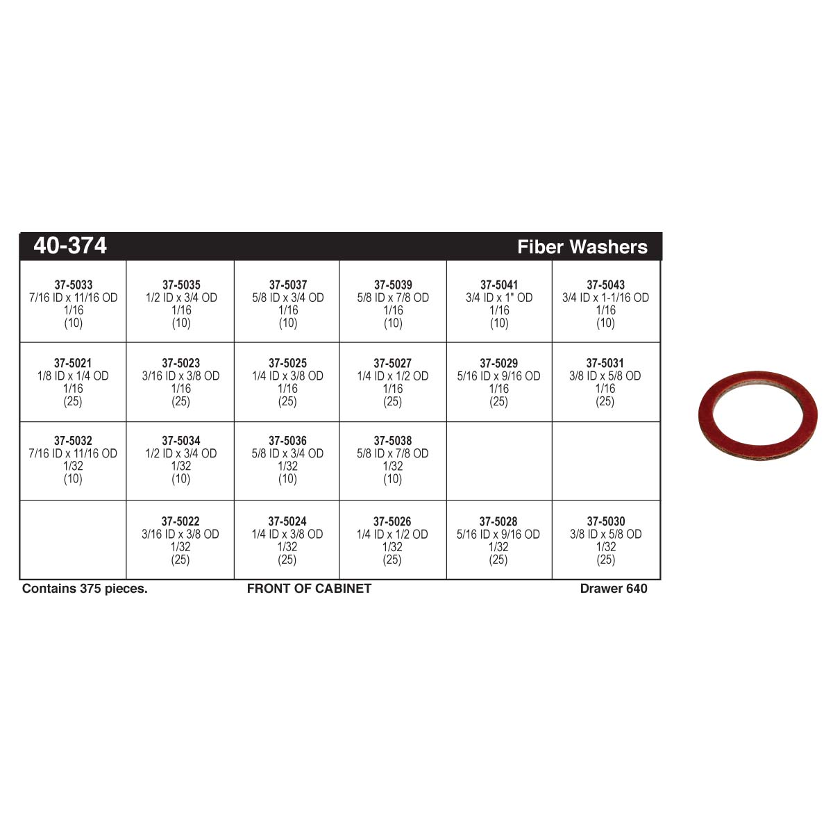 Fiber Washer Assortment - Kimball Midwest