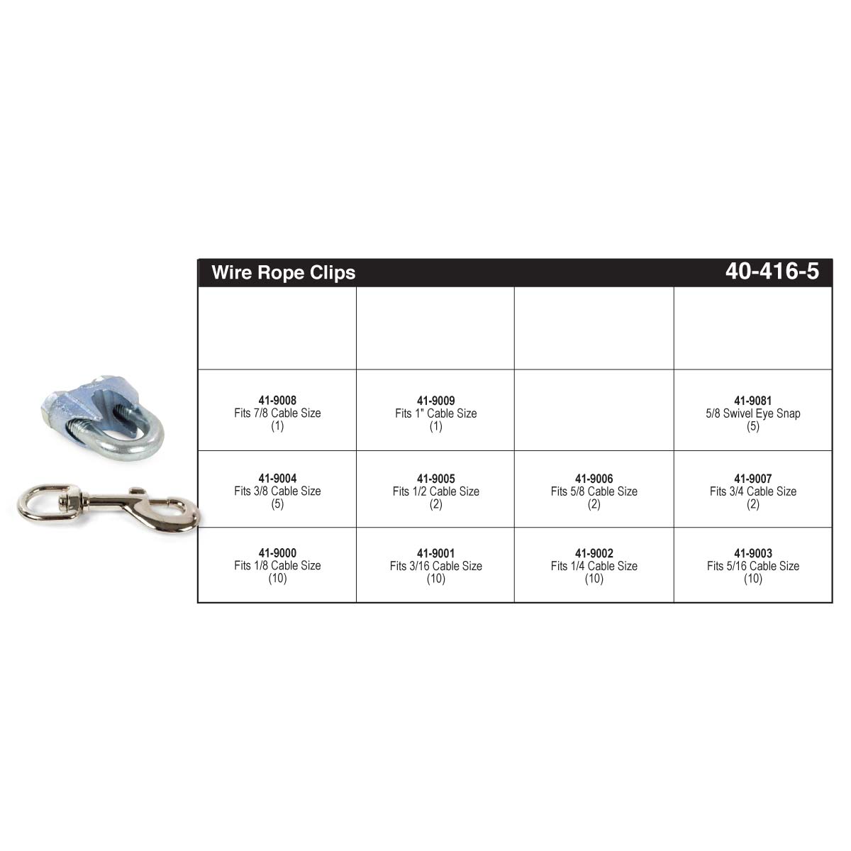 Wire Rope Clip Assortment (1/8 - 1") - Kimball Midwest