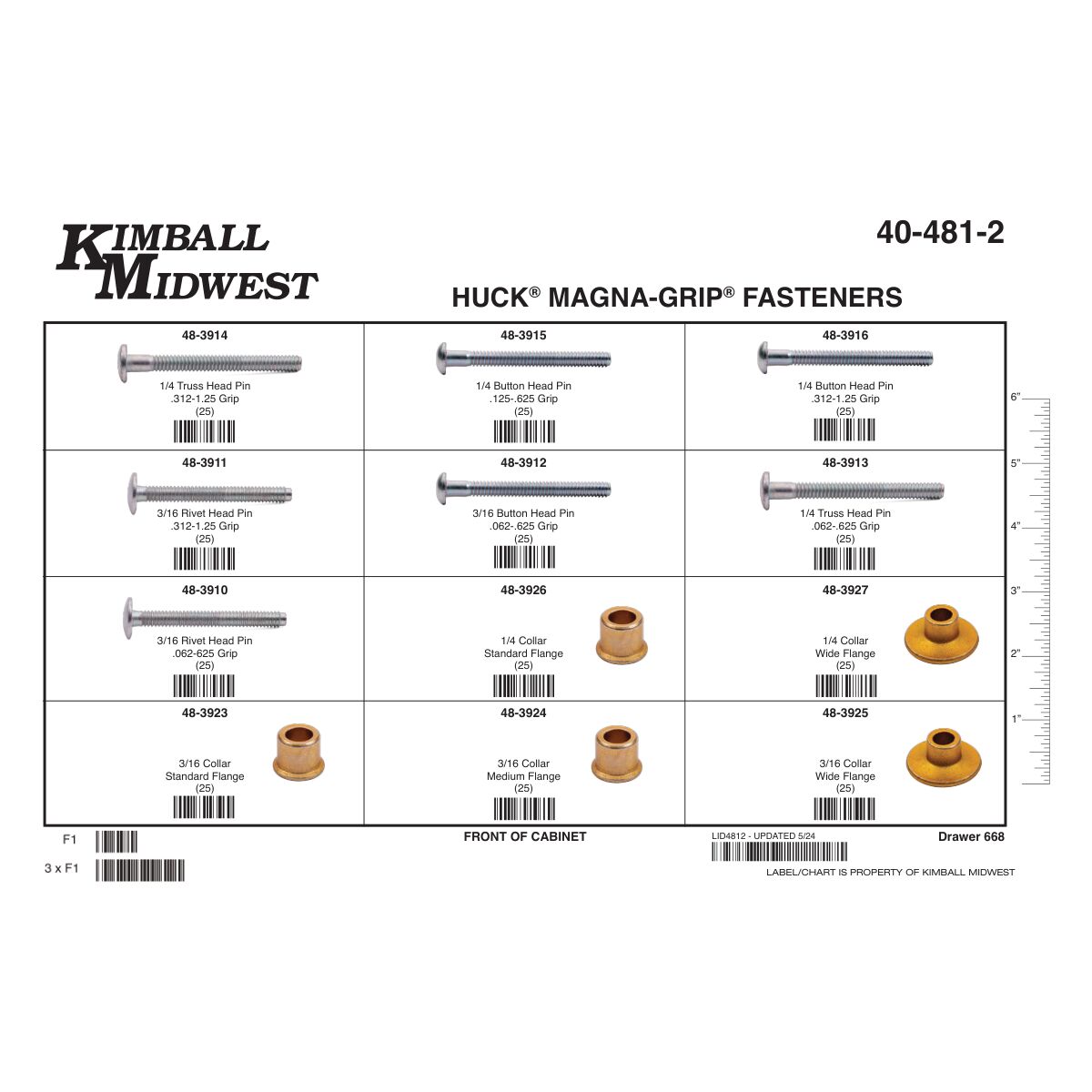 Huck Magna-Grip Pin and Collar Assortment - Kimball Midwest