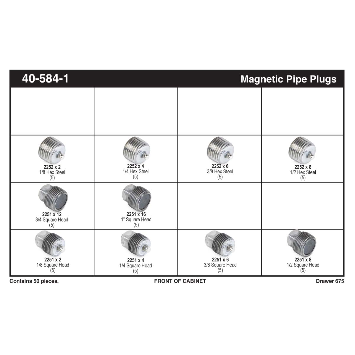 Magnetic Pipe Plug Assortment - Kimball Midwest