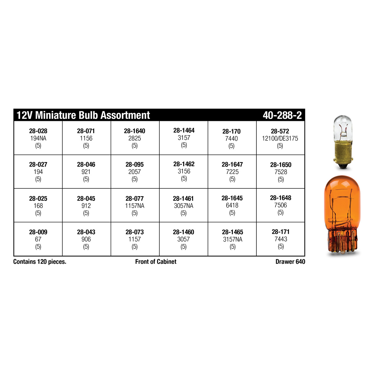 12 Volt Miniature Bulb Assortment - Kimball Midwest