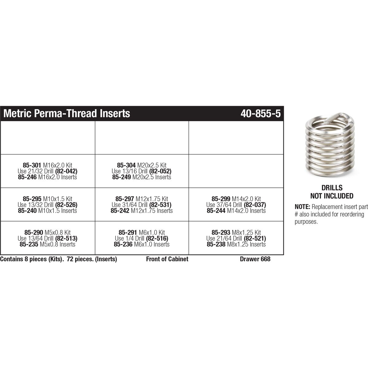 Metric Perma-Thread Insert Assortment - Kimball Midwest
