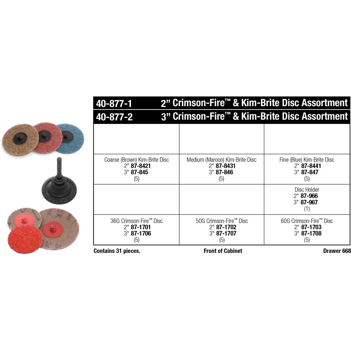 2" Crimson-Fire™ & Kim-Brite™ Disc Assortment - Kimball Midwest