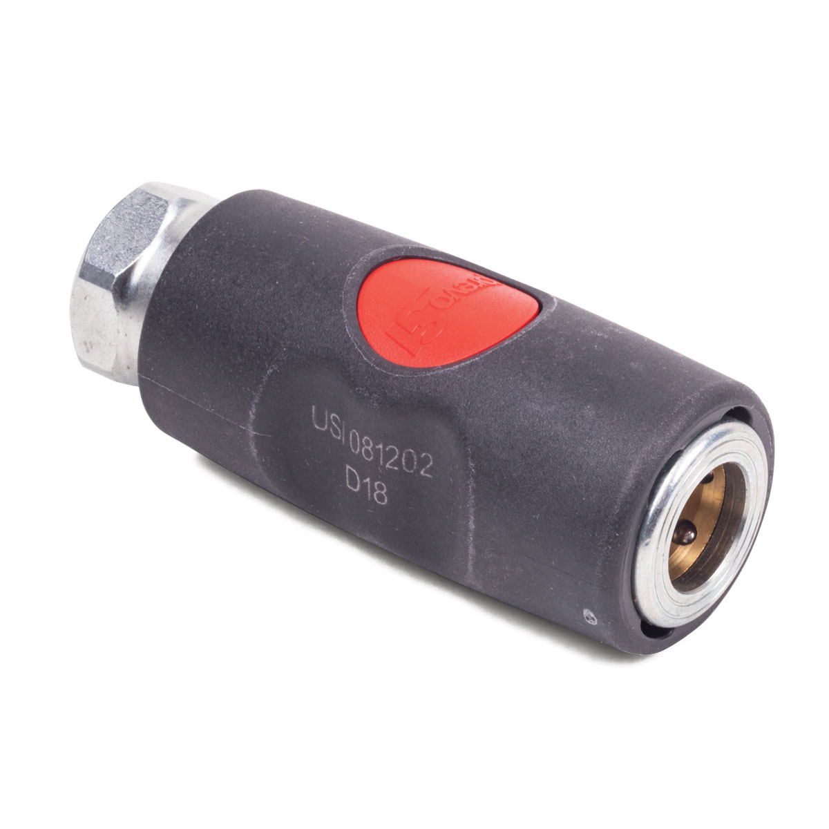 3/8 Push Button Tru-Flate Female Air Line Safety Coupler - Kimball Midwest