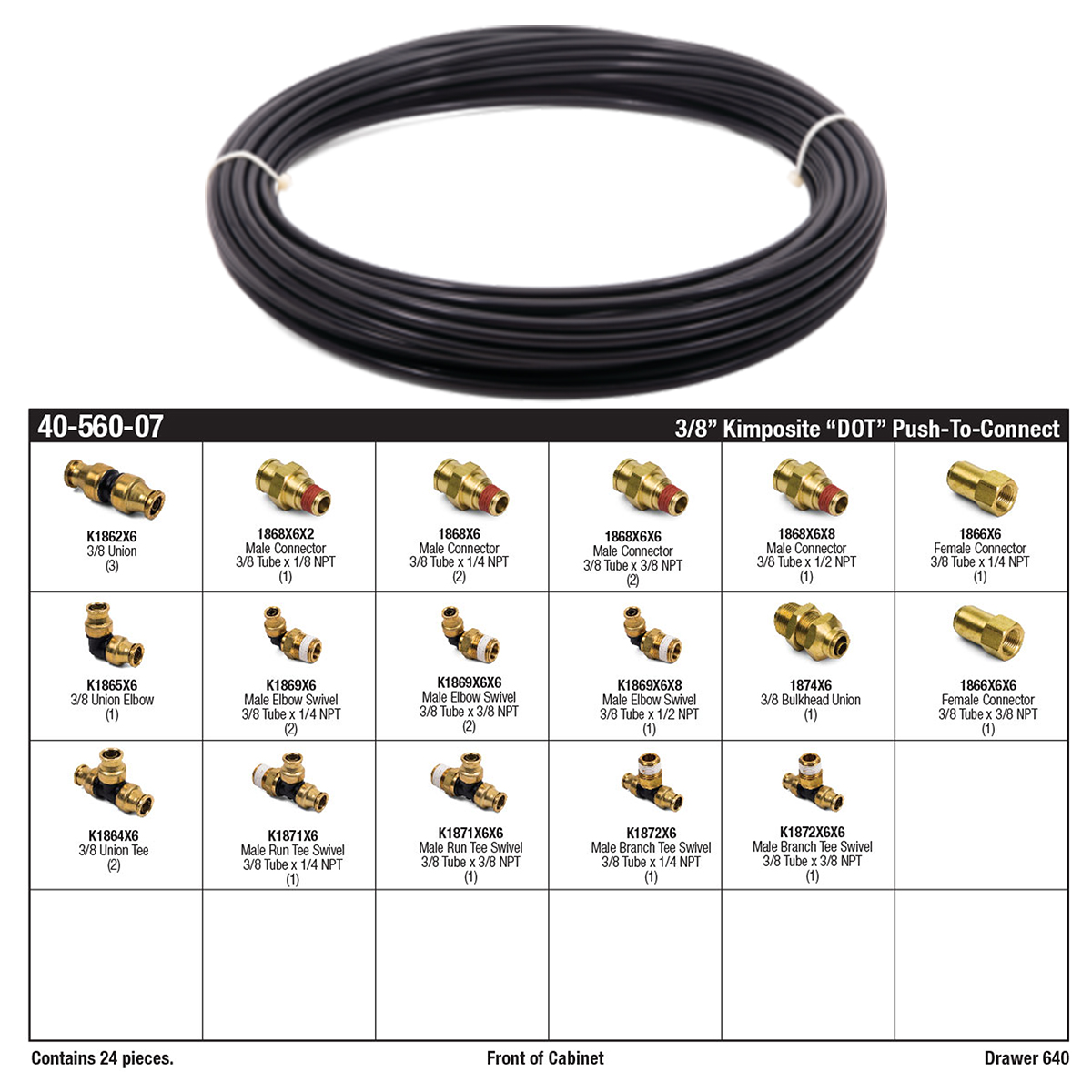 3/8" Kimposite DOT Tubing and Fittings Bundle - Kimball Midwest