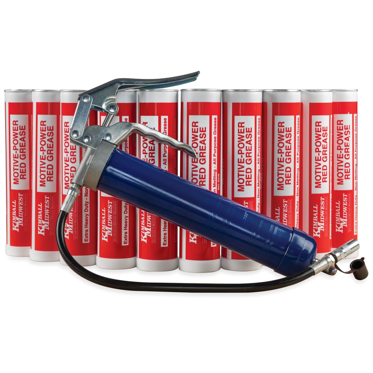 Lincoln Pistol Grip Grease Gun with Red Grease Bundle - Kimball Midwest