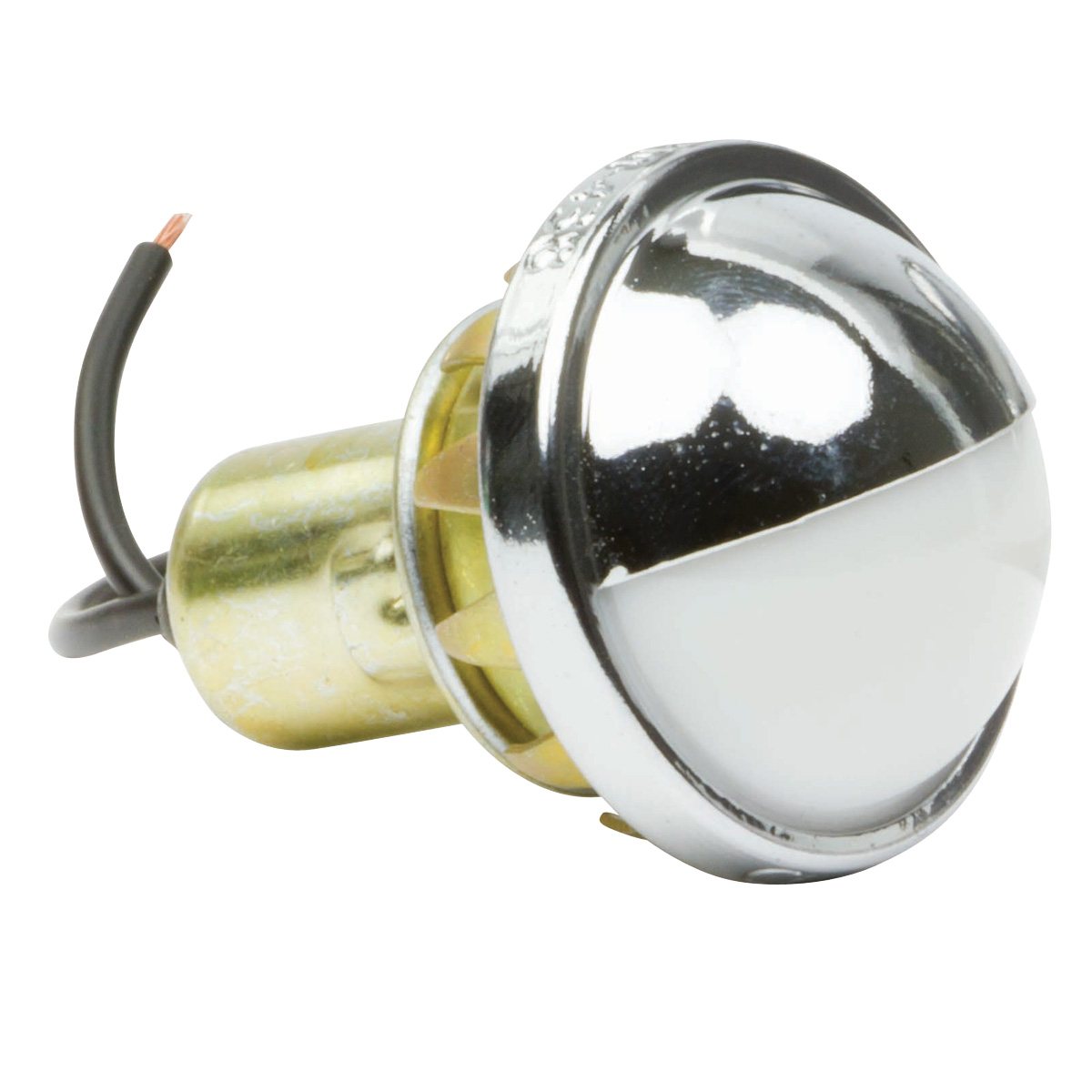 White Chrome on Brass License Plate Light - Kimball Midwest