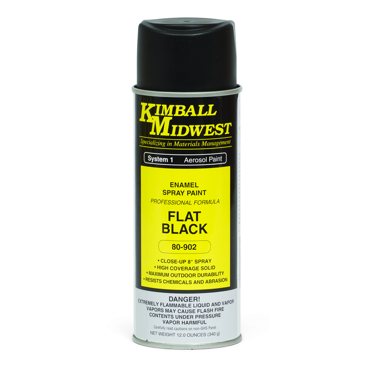 Flat Black All-Purpose Enamel Spray Paint - 16 oz. Can - Kimball Midwest
