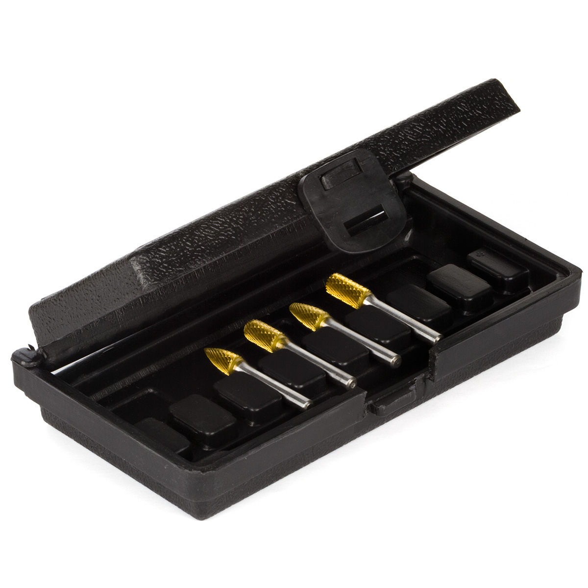 4 Piece 1/4" TiN Coated Tungsten Carbide Bur Set - Kimball Midwest