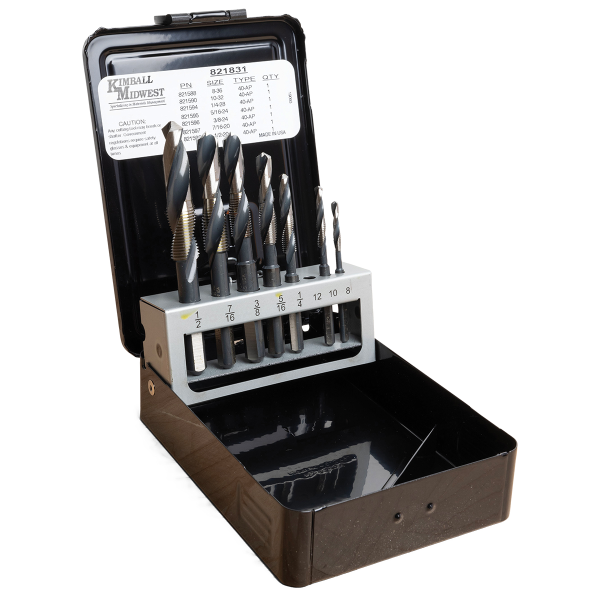 7 Piece Power-Tap 3 Set (8-36 thru 1/2-20) - Kimball Midwest