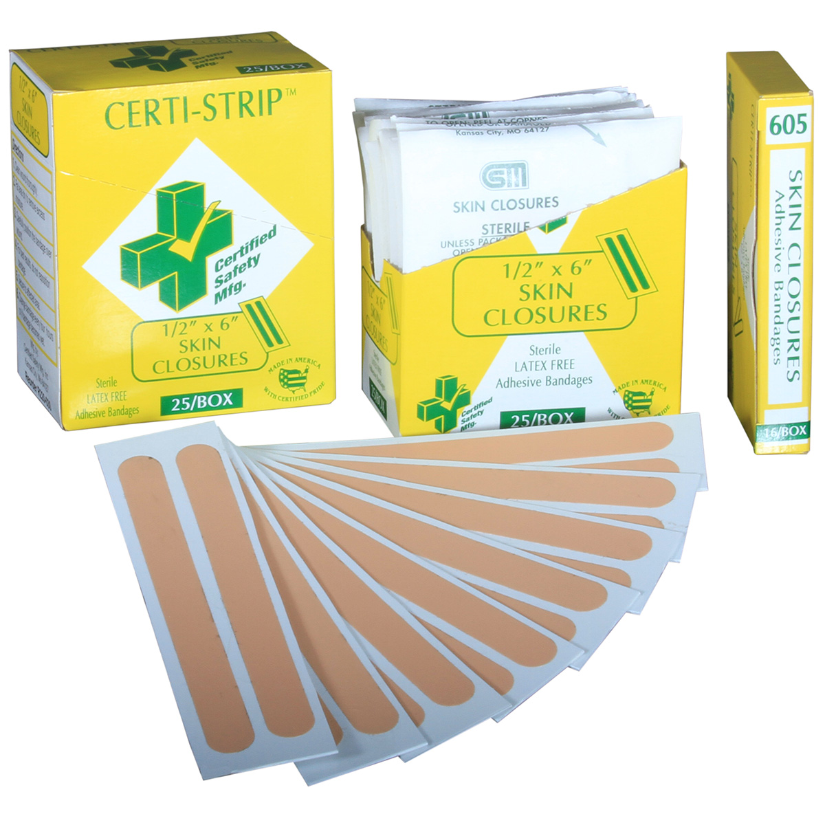 1/2 x 6" Certi-Strip Plastic Skin Closure - Kimball Midwest