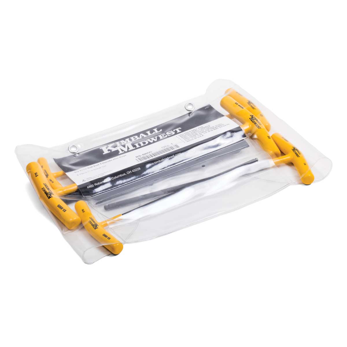 6 Piece (5/32" - 3/8") Fractional Tru-Hold Ball End T-Handle Hex Key ...