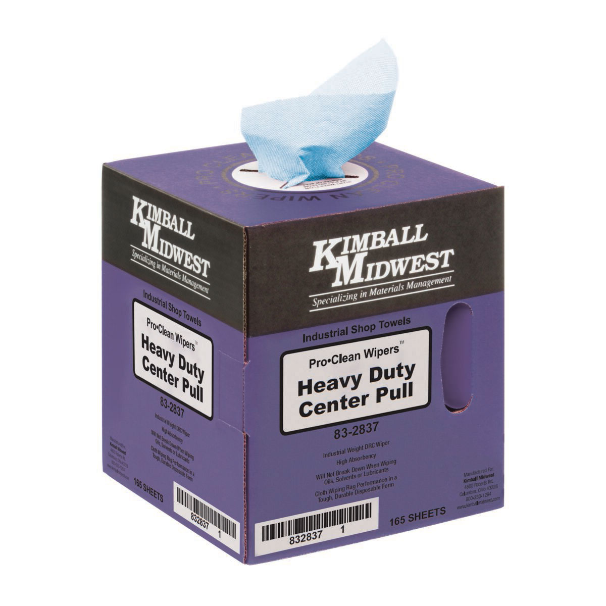 9" x 12" Pro-Clean 2 Heavy-Duty Wipes Center Pull Box - Kimball Midwest