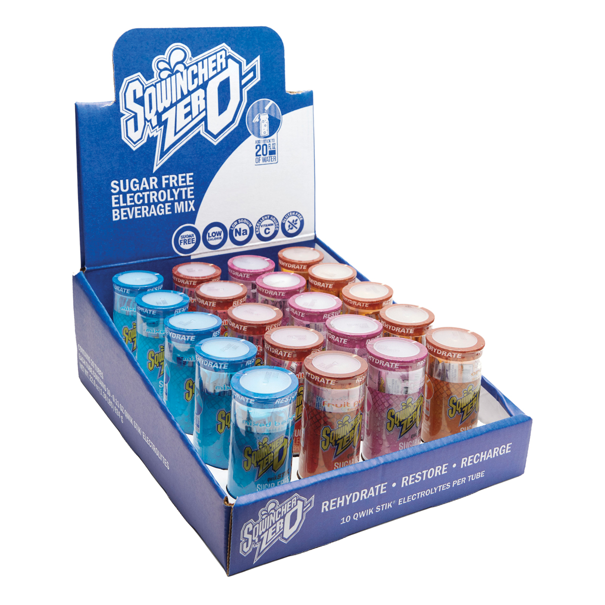 Sqwincher 20 oz. Qwik Stik® Zero Sugar Tubes - Kimball Midwest
