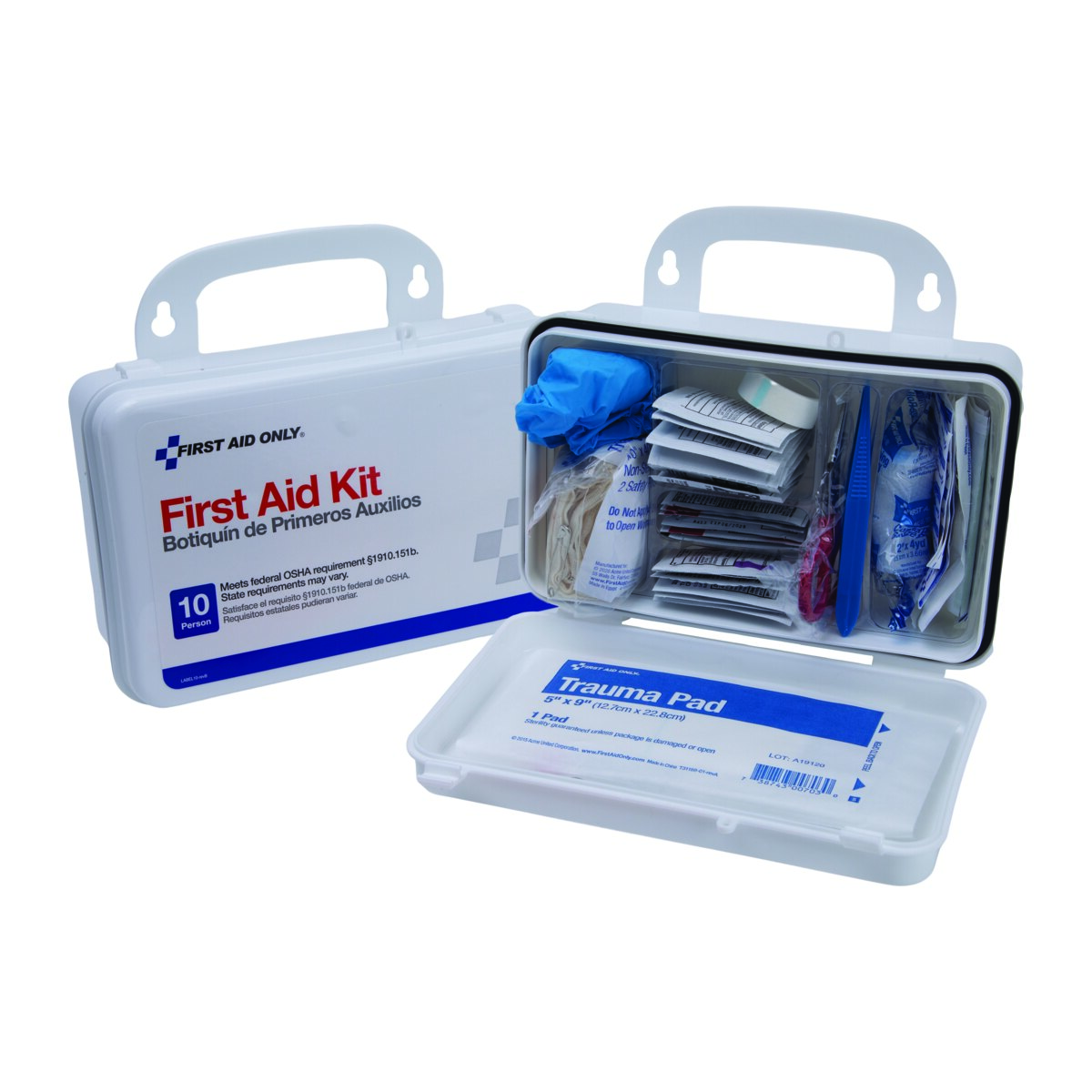 10 Unit Plastic Case First Aid Kit - Kimball Midwest