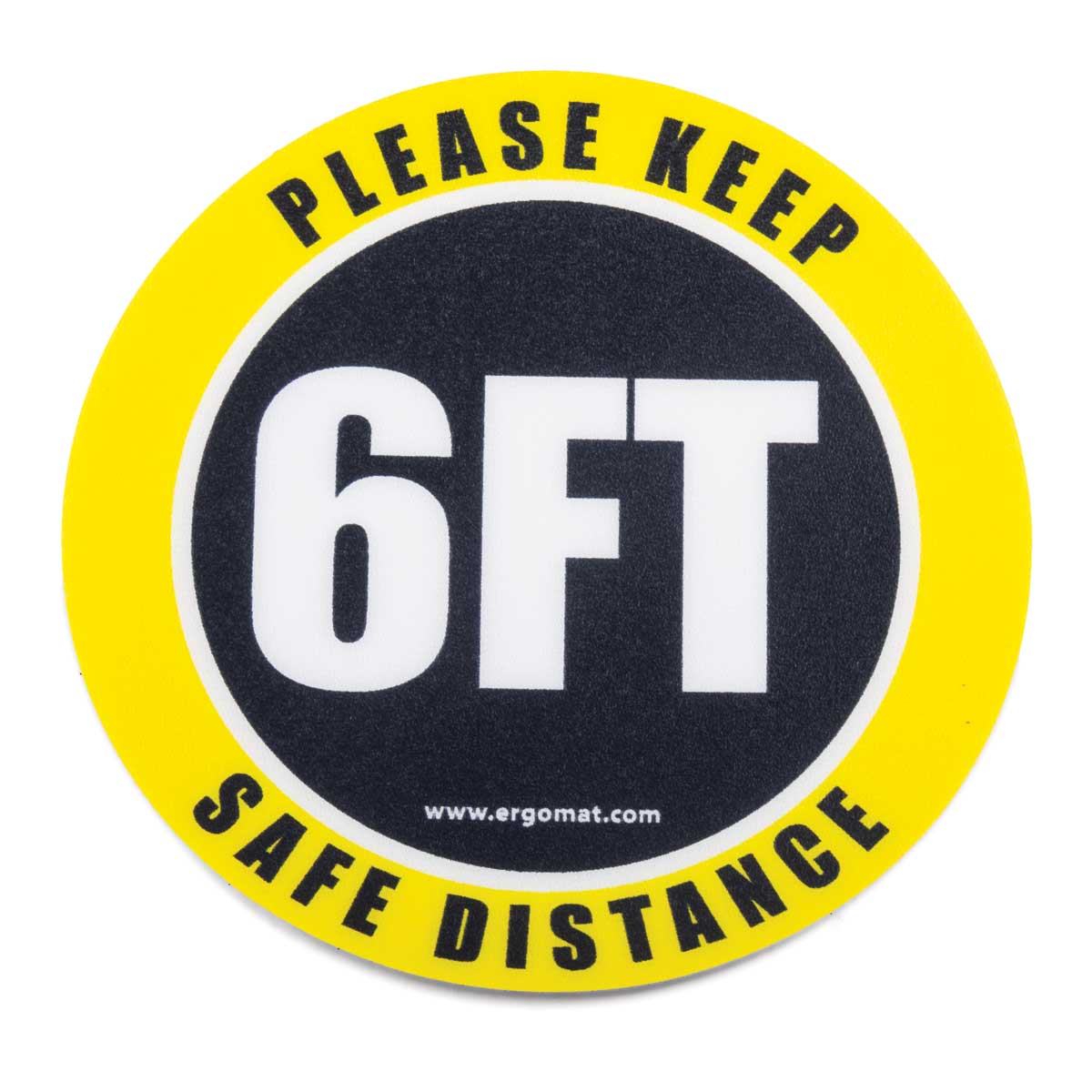 6" Round "Please Keep Safe Distance" Floor Decal - Kimball Midwest