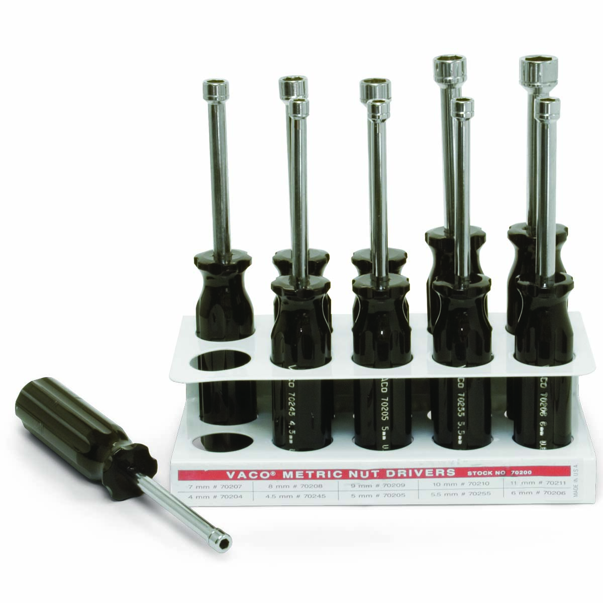 10 Pc. (M4 - M11) Metric Bull Nut Drivers Set - Kimball Midwest