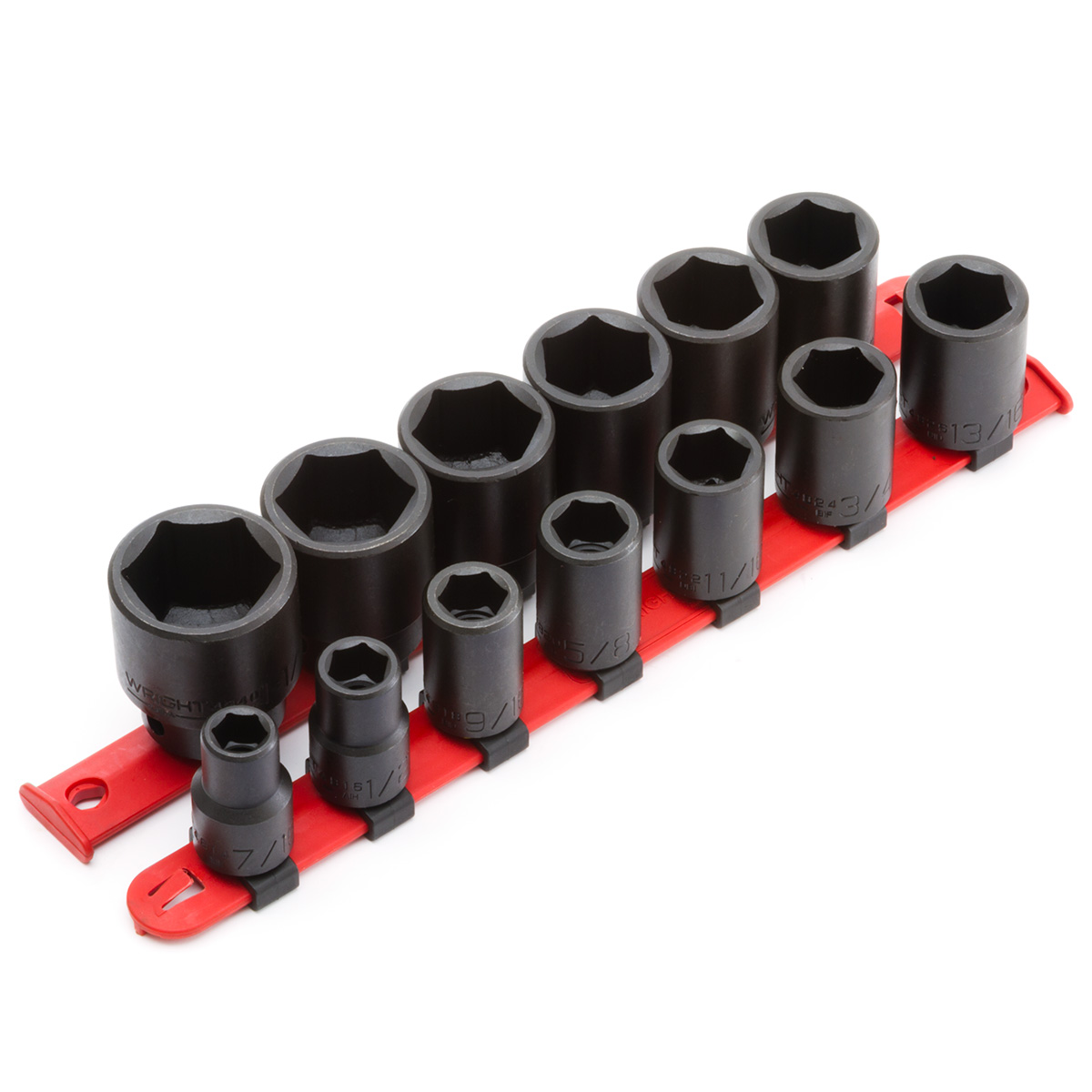 13 Piece (7/16" - 1-1/4") 1/2" Standard 6 Point Impact Drive Socket Set ...