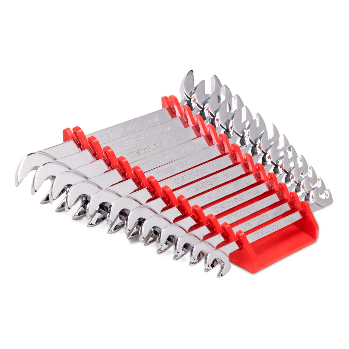 12 Piece (8-19) Metric Angled Head Open End Wrench Set - Kimball Midwest