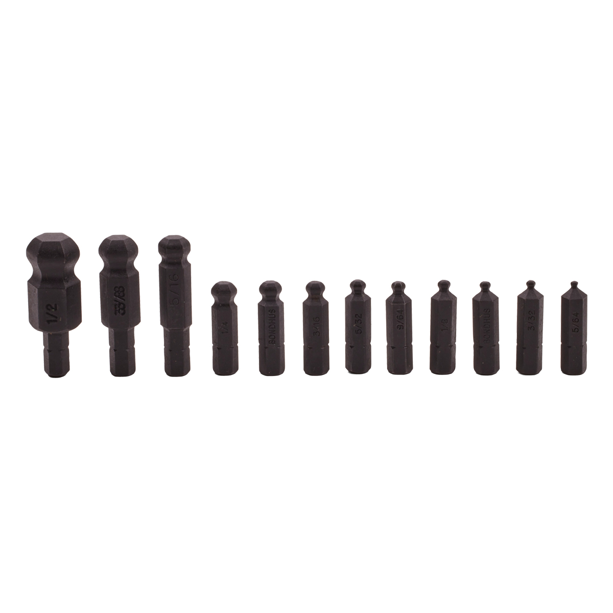 12 Piece (5/64" - 1/2") SAE Ball End Insert Bit Set - Kimball Midwest