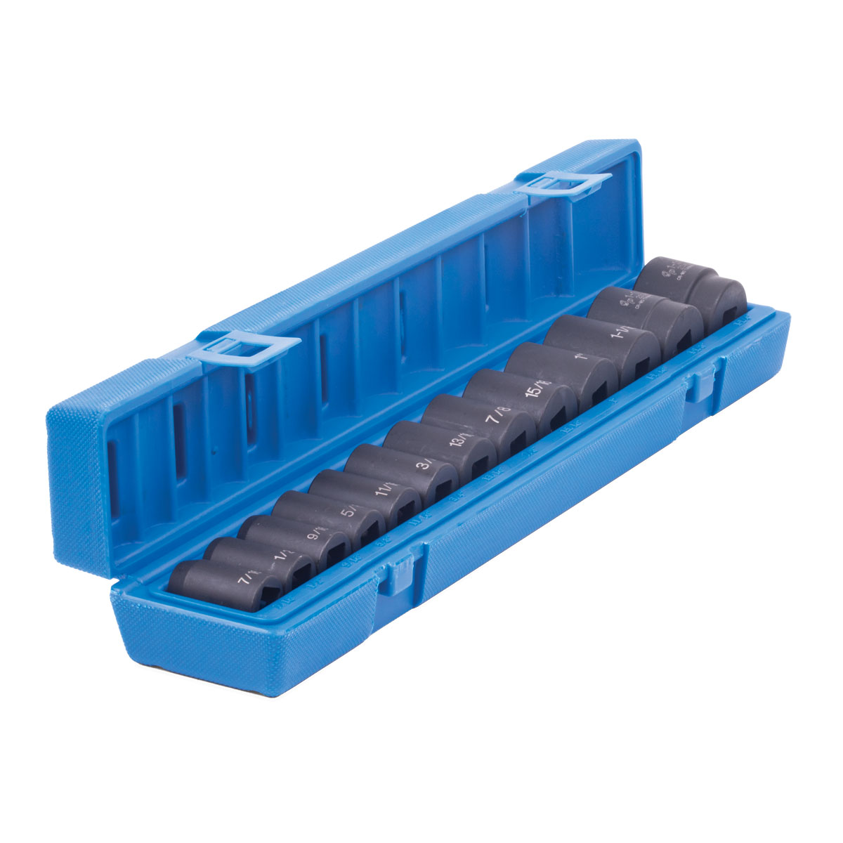 13 Piece (7mm - 19mm) 3/8" Standard 6 Point Drive Impact Socket Set ...
