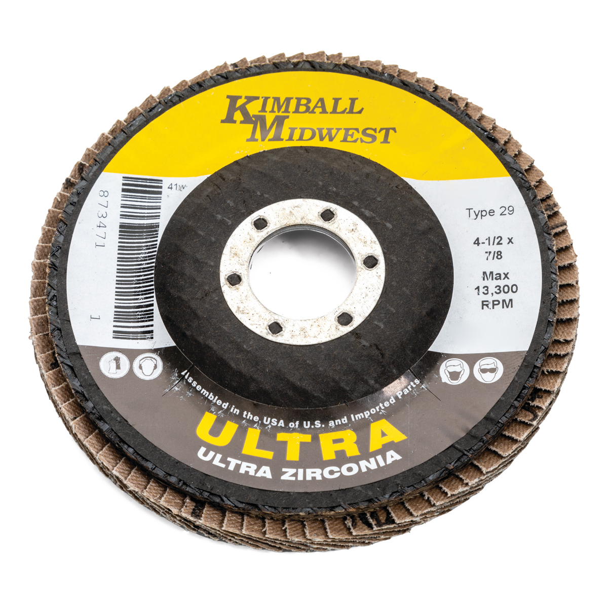 80 Grit 4-1/2" x 7/8" Type 29 Ultra-Max High Density Zirconia Grain ...