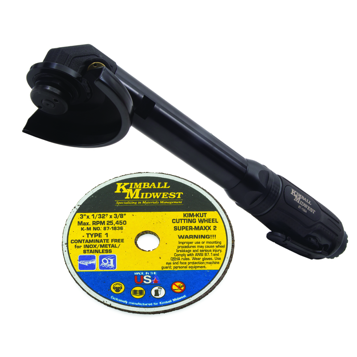 4" Extended Length Pneumatic Cut-Off Tool with Cut-Off Wheel Bundle ...