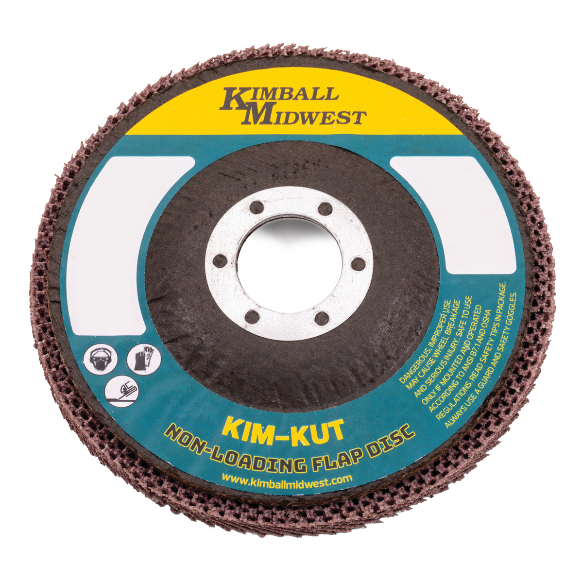 4-1/2" x 7/8" 80 Grit Type 27 Kim-Kut™ Non-Loading Flap Discs - Small ...