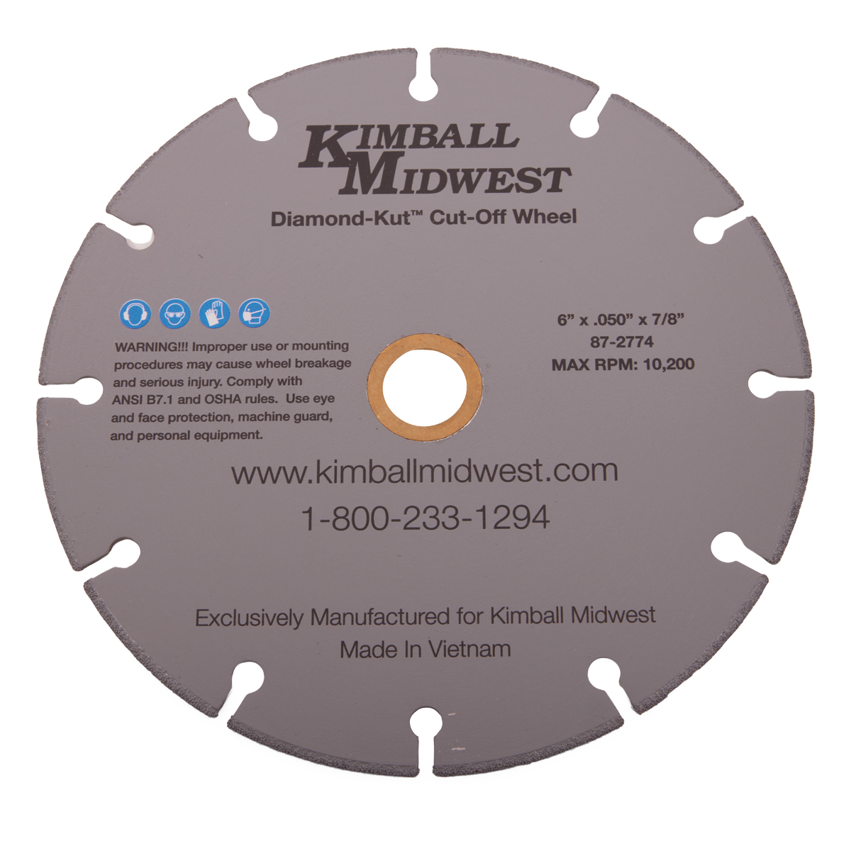 6" Type 1 Diamond-Kut™ Cut-Off Wheel - Kimball Midwest
