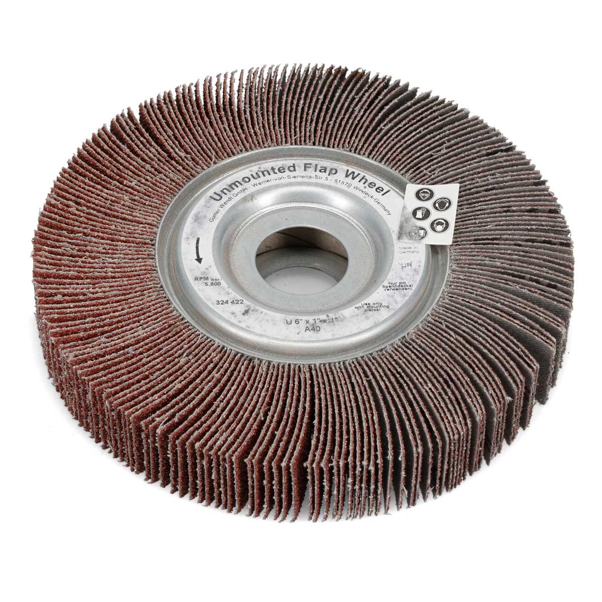 6" x 1" 60 Grit Bench Grinder Flap Wheel - Kimball Midwest