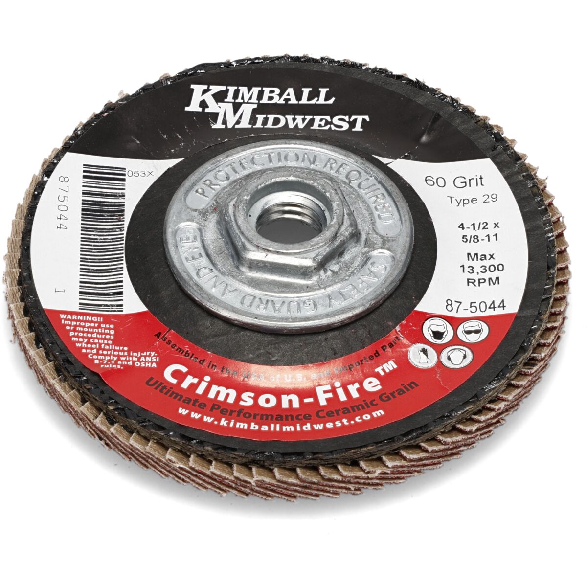 4-1/2" x 5/8"-11 60 Grit Type 29 Crimson Fire™ Flap Disc - Bulk ...