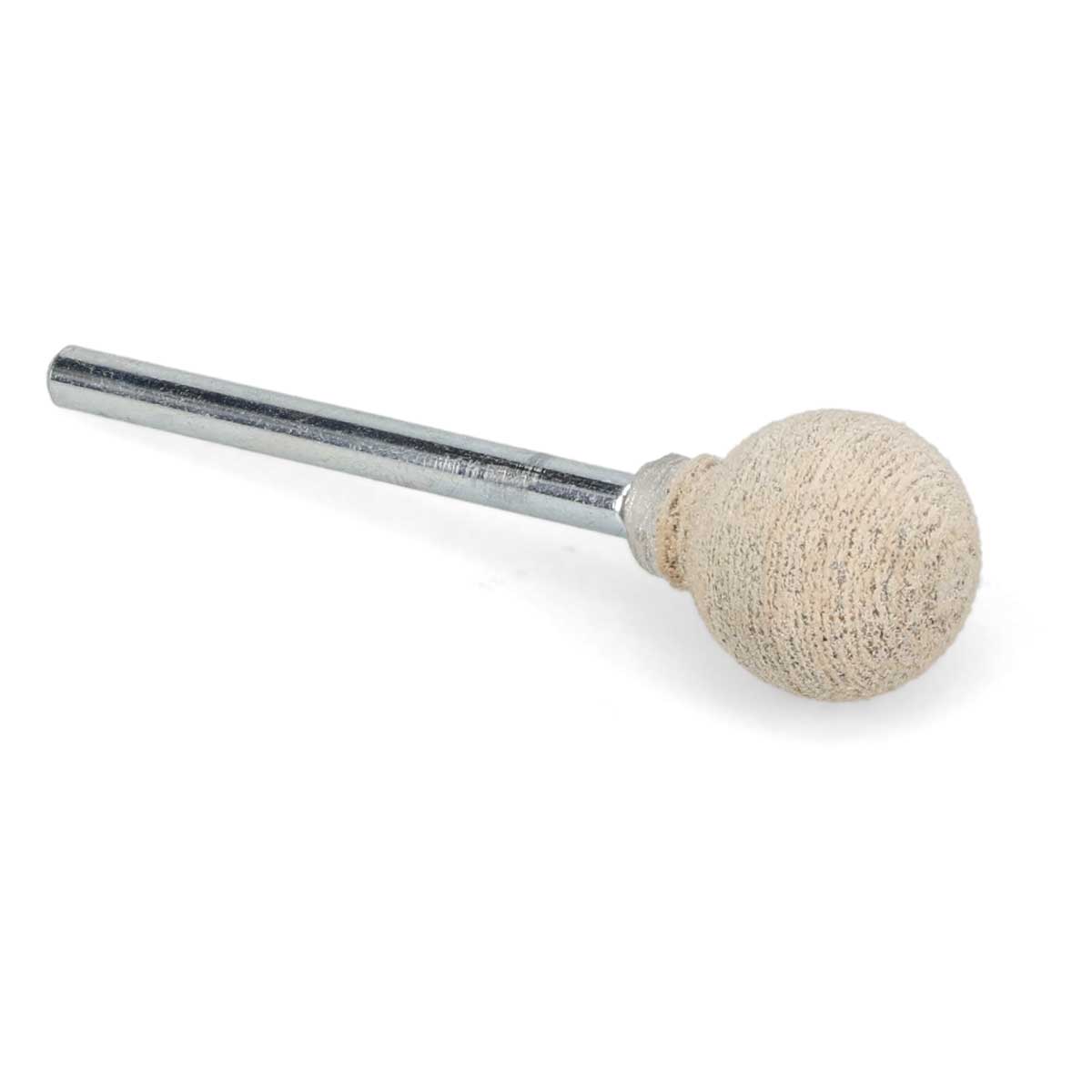 A25 1" x 1/4" 54 Grit Ball Style Mounted Point Cotton Fiber Abrasive ...