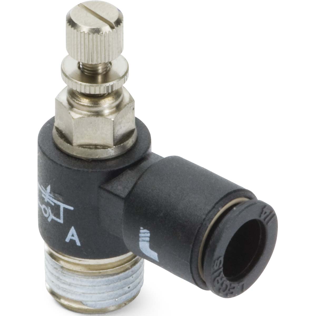 1/4" x #10-32 Legris Miniature Meter Out Flow Control - Kimball Midwest