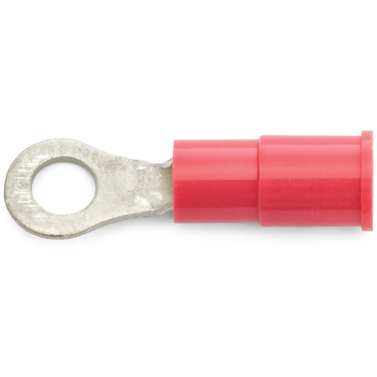 22 - 18 AWG Red Vinyl Insulated Solderless Long (#4 - #6) Ring Terminal ...