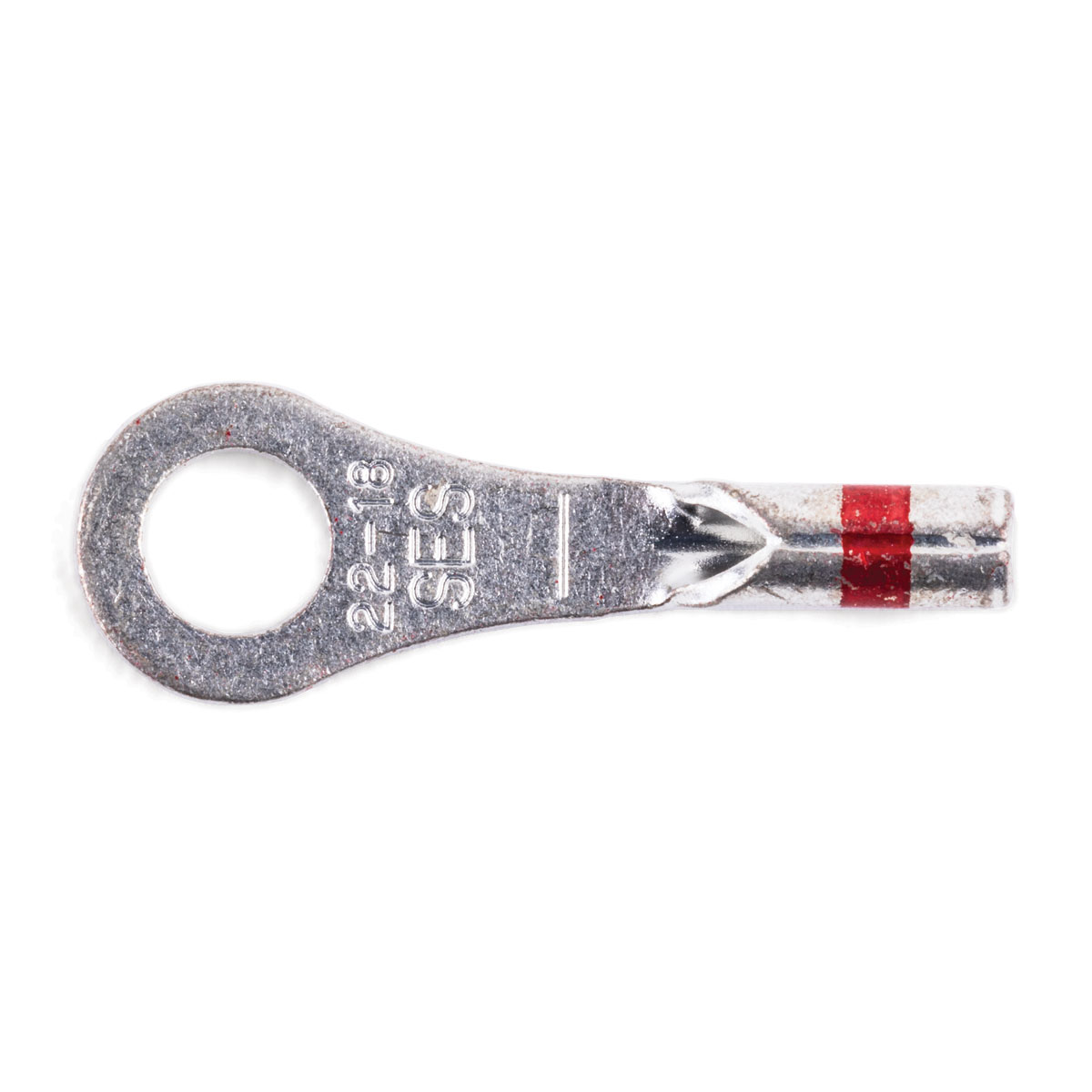 22 - 18 AWG Red Non-Insulated (#8 - #10) Ring Terminal - Kimball Midwest