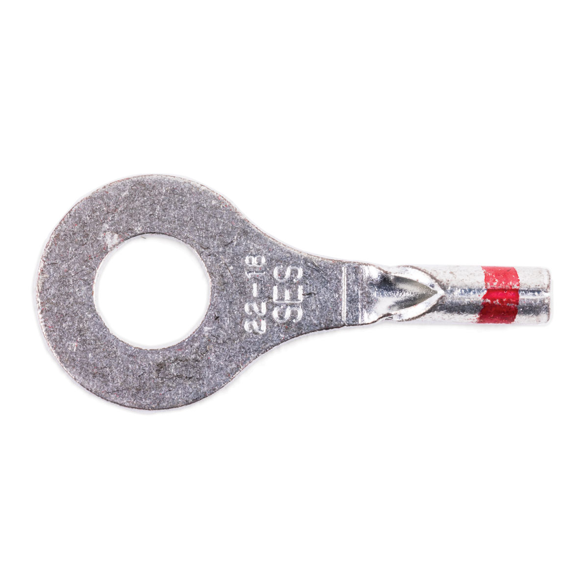 22 - 18 AWG Red Non-Insulated (#12 - 1/4") Ring Terminal - Kimball Midwest