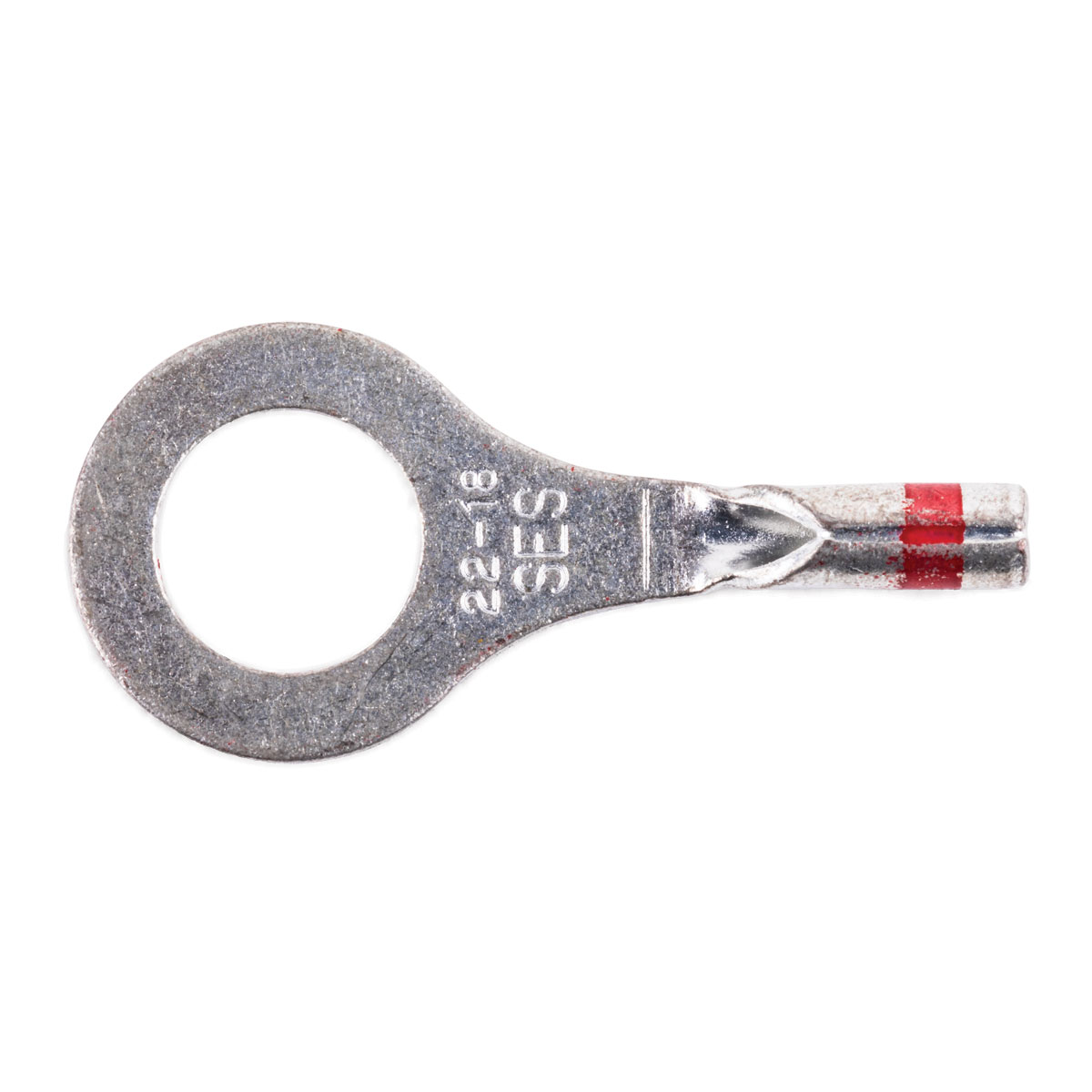 22 - 18 AWG Red Non-Insulated (1/4" - 5/16") Ring Terminal - Kimball ...