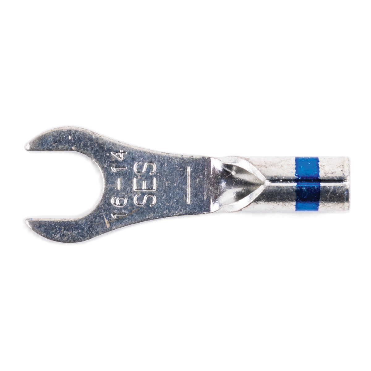 16 - 14 AWG Blue Non-Insulated (#8 - #10) Spade Terminal - Kimball Midwest