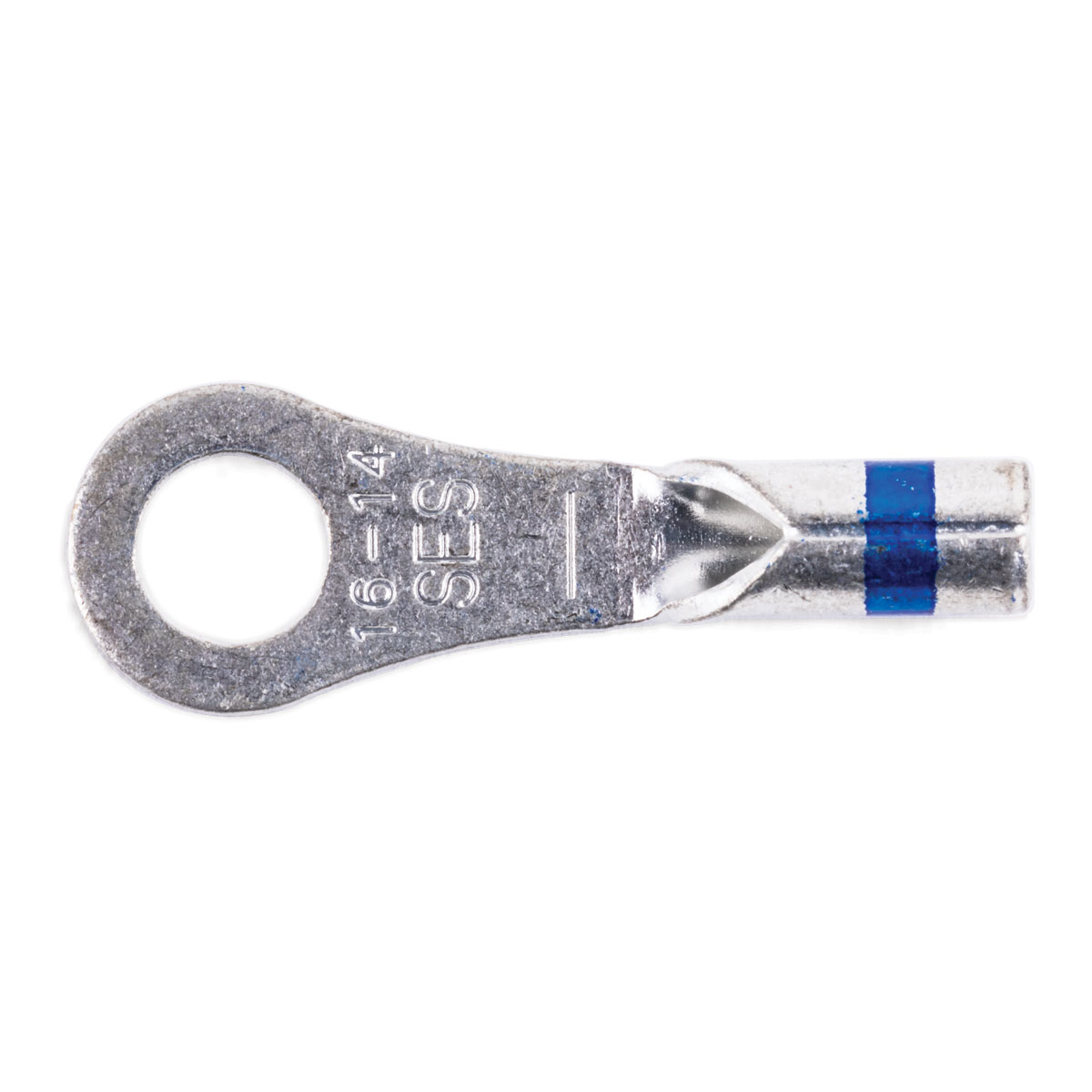 16 - 14 AWG Blue Non-Insulated (#8 - #10) Ring Terminal - Kimball Midwest
