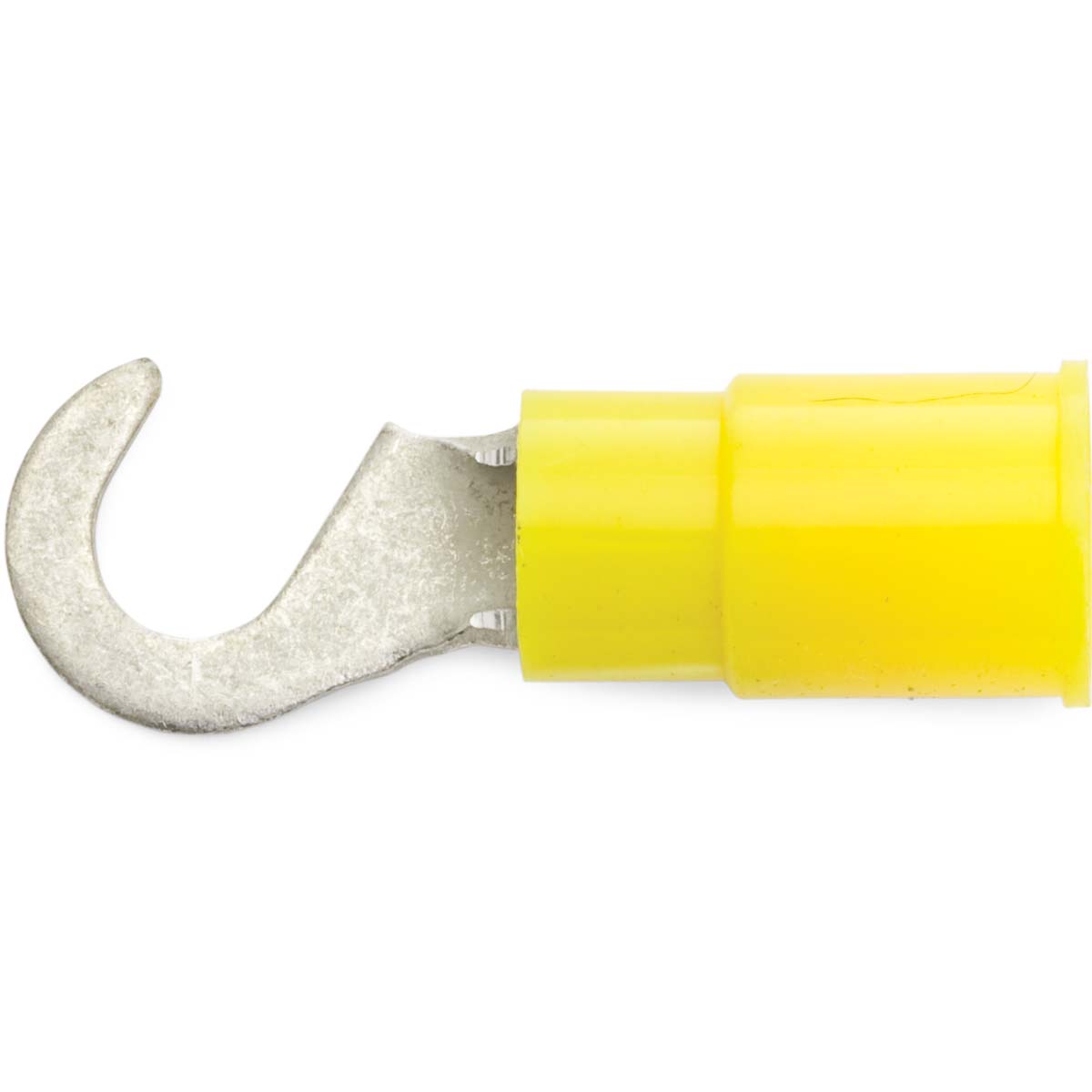 12 - 10 AWG Yellow Vinyl Insulated Solderless (#8 - #10) Hook Terminal ...