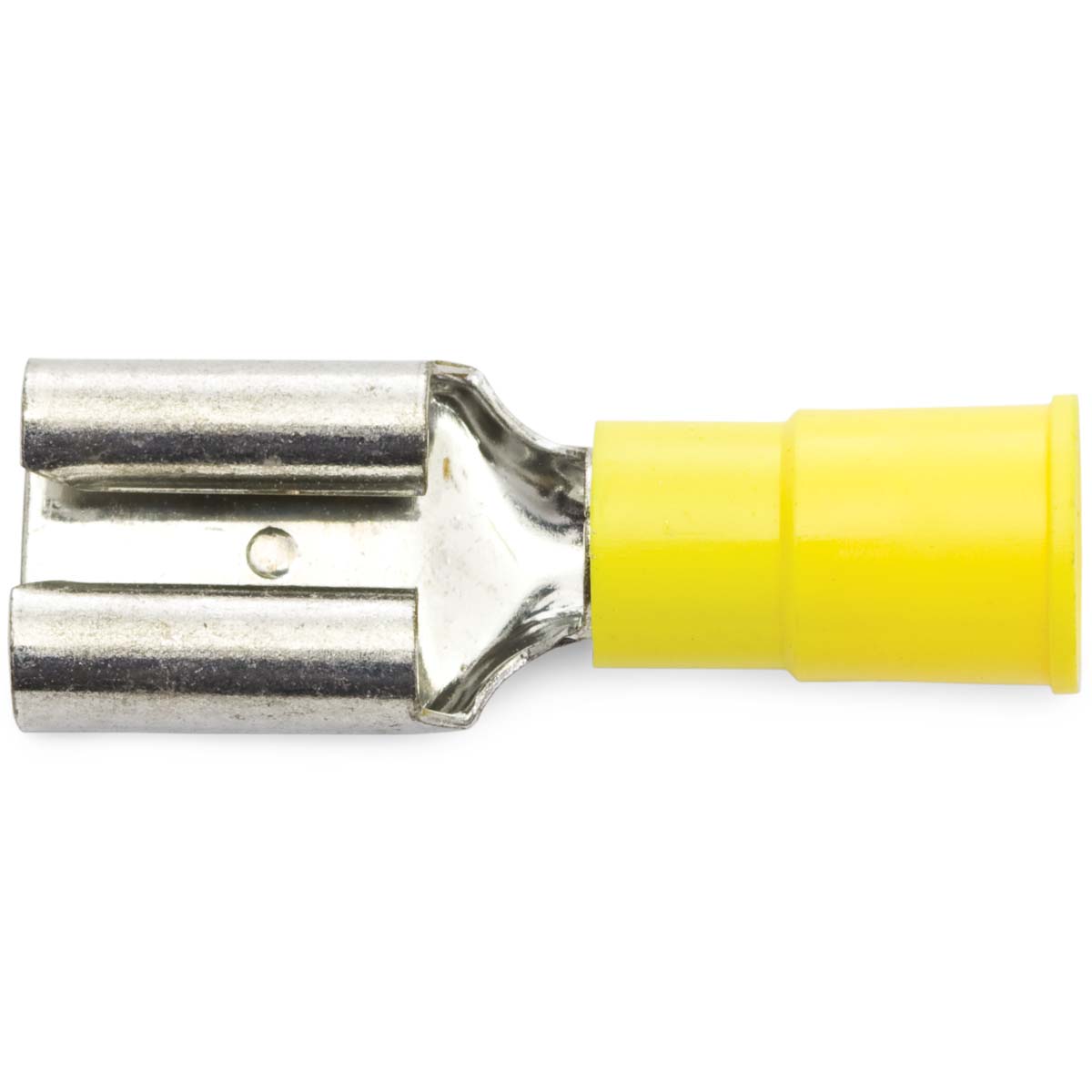 12 - 10 AWG Yellow Vinyl Insulated Solderless (3/8" Tab) Female Quick ...